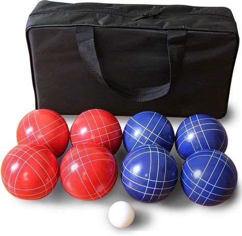 Driveway Games 90mm Backyard Bocce Set 8 Balls Pallino And Bag For 4