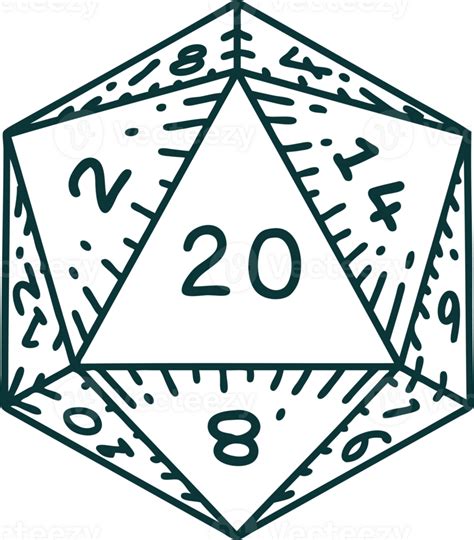 Natural 20 D20 Dice Roll Illustration 39930072 Png