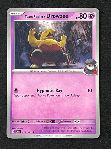 079 182 Team Rockets Drowzee Pokémon Destined Rivals Common Jarvvos