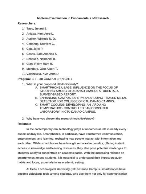 Research Title Proposal Pdf Survey Methodology Methodology