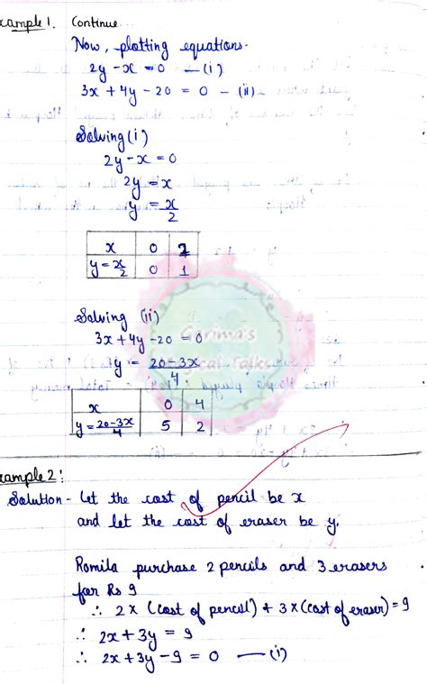 SOLUTION Examples Pair Of Liner Equations In Two Variables Studypool