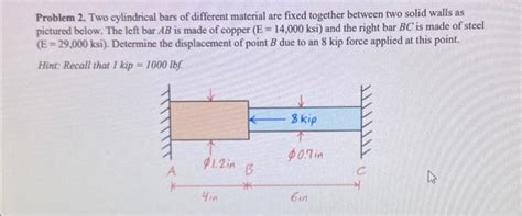 Solved Problem Two Cylindrical Bars Of Different Mate
