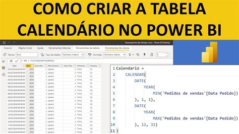 Como Criar A Tabela Calendário No Power Bi Youtube