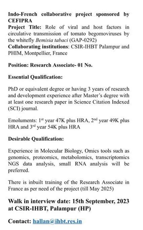 Abhisha Roy On Linkedin My Lab Is Looking For A Research Associate To