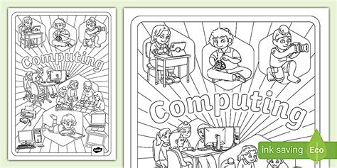 Computing Unit Page Colouring Computing Book Cover Twinkl