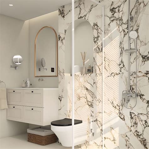 Linear Marble Stone Rectangular Marble Look Field Tile For Bathroom
