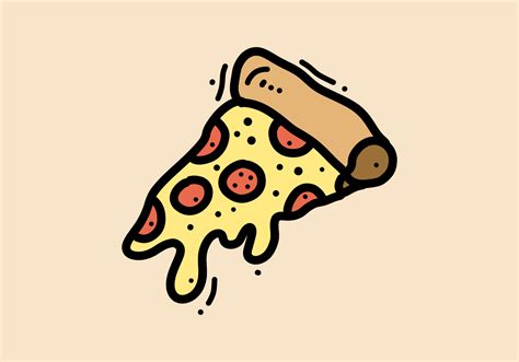 Hand Drawing Of Pizza Slice Design 22602038 Vector Art At Vecteezy