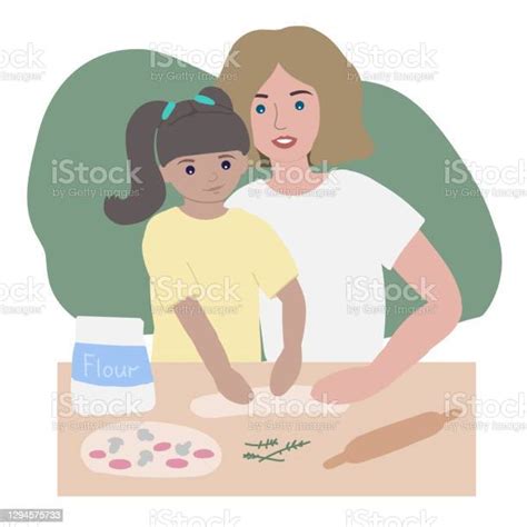 엄마와 딸이 함께 피자를 요리합니다 플랫 벡터 일러스트레이션 가정 주방에 대한 스톡 벡터 아트 및 기타 이미지 가정 주방 가정의 방 가족 Istock
