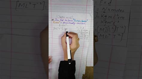Show That Famous Einstein Equation E Mc2 Is Dimensionally Consistent