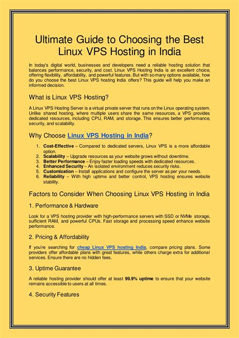 Ppt Ultimate Guide To Choosing The Best Linux Vps Hosting In India Powerpoint Presentation