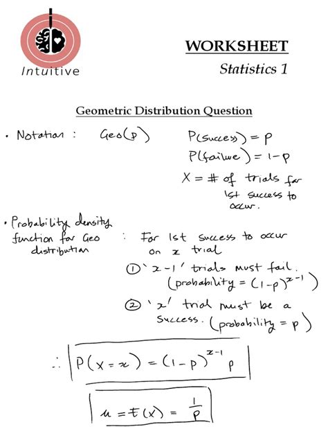 Geometric Distribution Worksheet Pdf Worksheets Library