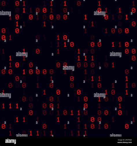 Abstract Technology Background Red Sparse Binary Background Small Sized Seamless Pattern