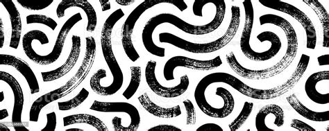 물결 모양과 소용돌이 치는 브러시 스트로크는 매끄러운 패턴입니다 자연의 무늬에 대한 스톡 벡터 아트 및 기타 이미지 자연의