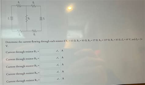 Solved Determine The Current Flowing Through Each Resistor