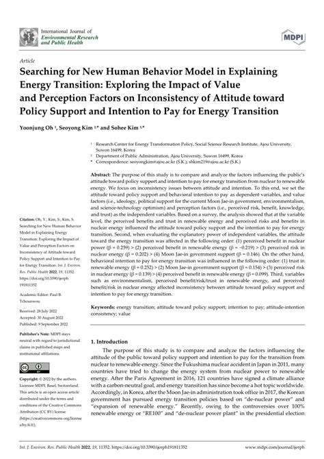 Pdf Searching For New Human Behavior Model In Explaining Energy Transition Exploring The