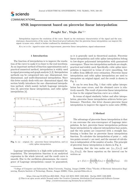 pdf snr improvement based on piecewise linear interpolation