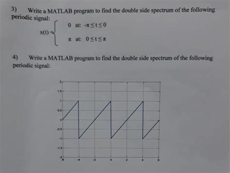 Solved Write A MATLAB Program To Find The Single Side Chegg Com