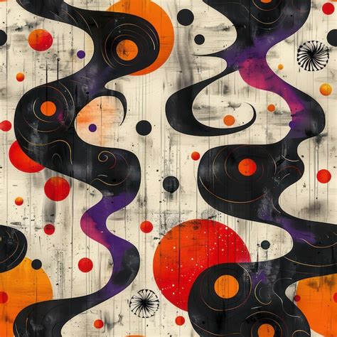 Premium Photo Seamless Abstract Retro Floral Shapes Pattern