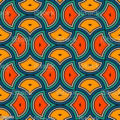 민족 부족 Affrican 원활한 패턴입니다 오지 드롭 장식 반복 마로칸은 모자이크 타일을 확장합니다 가리비 모양 모티프 왁스에 대한 스톡 벡터 아트 및 기타 이미지