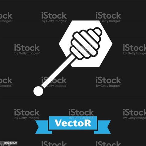 검은 색 배경에 고립 된 흰색 꿀 디퍼 스틱 아이콘입니다 꿀 국자 벡터 일러스트레이션 0명에 대한 스톡 벡터 아트 및 기타 이미지 0명 국자 꿀 Istock