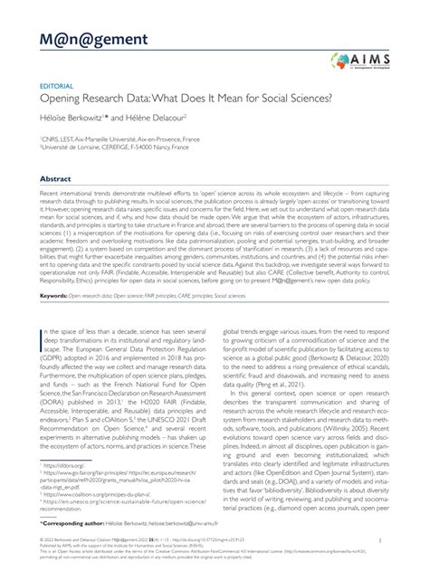 Pdf Opening Research Data What Does It Mean For Social Sciences