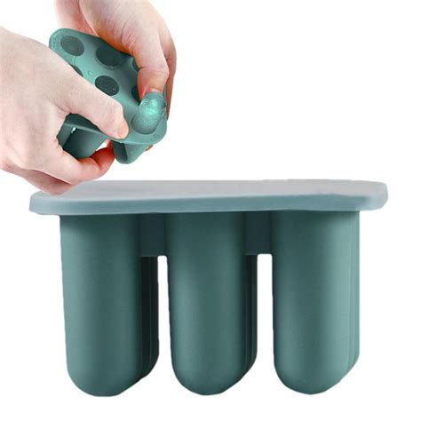 Силиконова тава за кубчета лед с капак Дълга лента 9 решетка Цилиндрична тава за лед Форма за