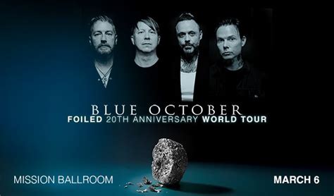 Blue October Denver Mission Ballroom Sat Mar 6 2027 08 00 Pm