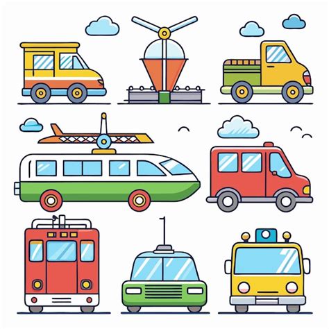 Иллюстрация мультфильма о транспорте Премиум Ai сгенерированный вектор