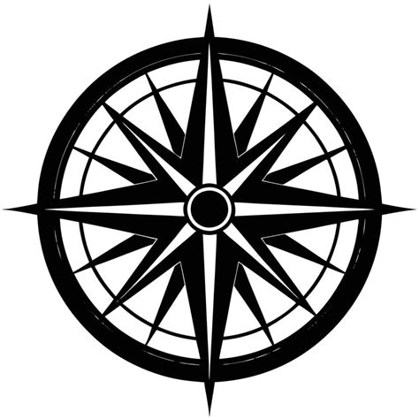 Compass Silhouette On White Background 54118486 Vector Art At Vecteezy