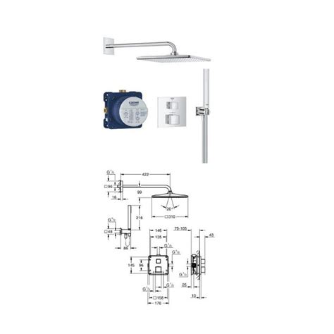 Термостат Grohtherm Cube Душ гарнитура с Rainshower Mono 310 Cube 34868000