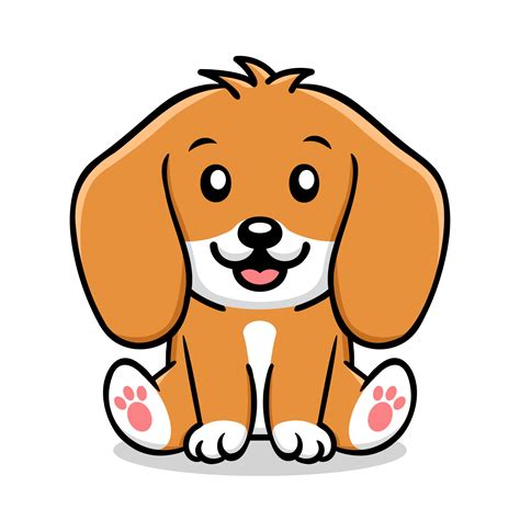 Cute Dog Sitting Cartoon Vector Icon Illustration 12658174 Vector Art
