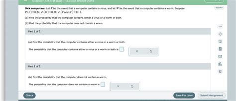Solved Sick Computers Let V Be The Event That A Computer Chegg Com