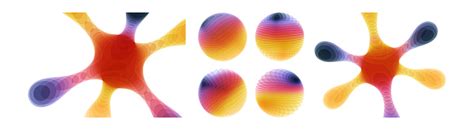 흰색 배경에 컬러 페인트 얼룩과 구체 추상적인 기하학적 디자인 다양한 겹치는 요소로 만들어진 3d 벡터 일러스트레이션 배너