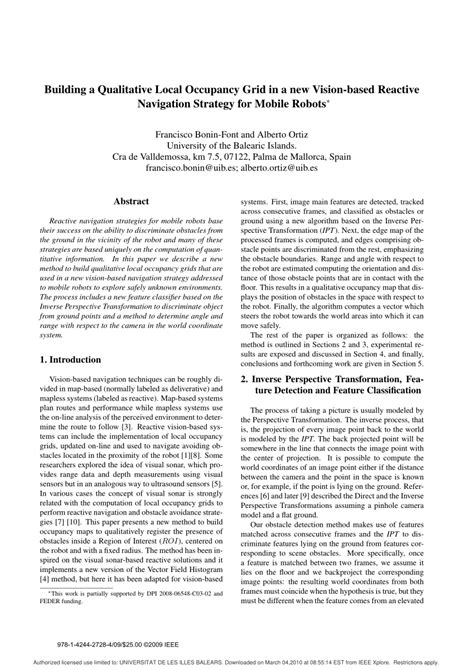 pdf building a qualitative local occupancy grid in a new vision based