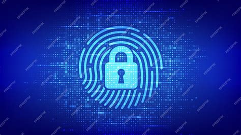 Premium Vector Fingerprint With Padlock Icon Made With Binary Code Personal Data Protection