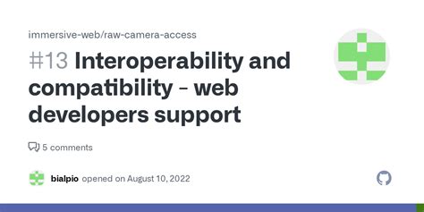 Interoperability And Compatibility Web Developers Support Issue Immersive Web Raw