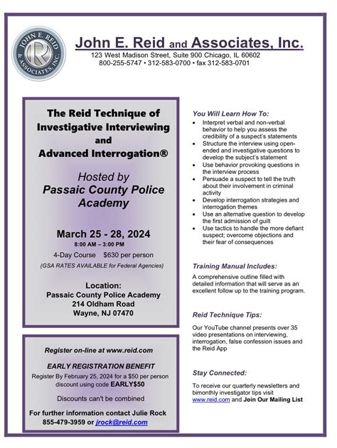 The Reid Technique Will Be Passaic County Police Academy