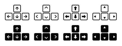 Keyboard Arrow Key Buttons Set Computer Navigation Arrows Vector