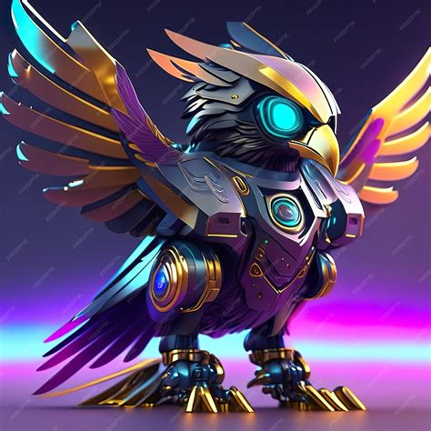 Premium Ai Image Robot Bird With Exoskeleton And Armor Generative Ai