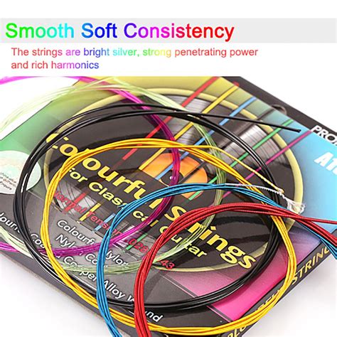 6pcs Set Acoustic Classical Guitar Strings Colorfu Vicedeal