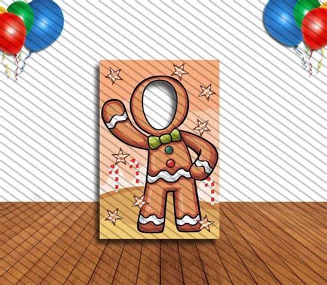 Gingerbread Man Christmas Party Decoration 24x36 Photo Standee Face