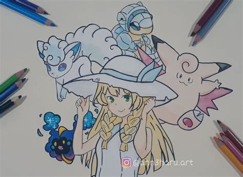 Lillie Pokemon Arte Artes