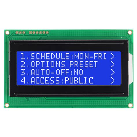 20x4 Character Lcd Stn Blue Serial Display With White Backlight