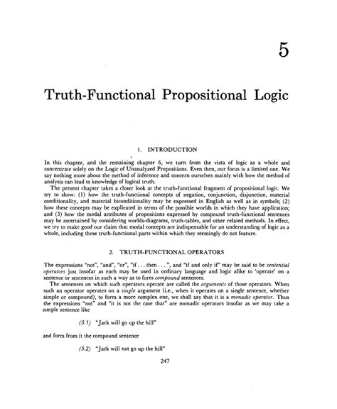 5 Truth Functional Propositional Logic