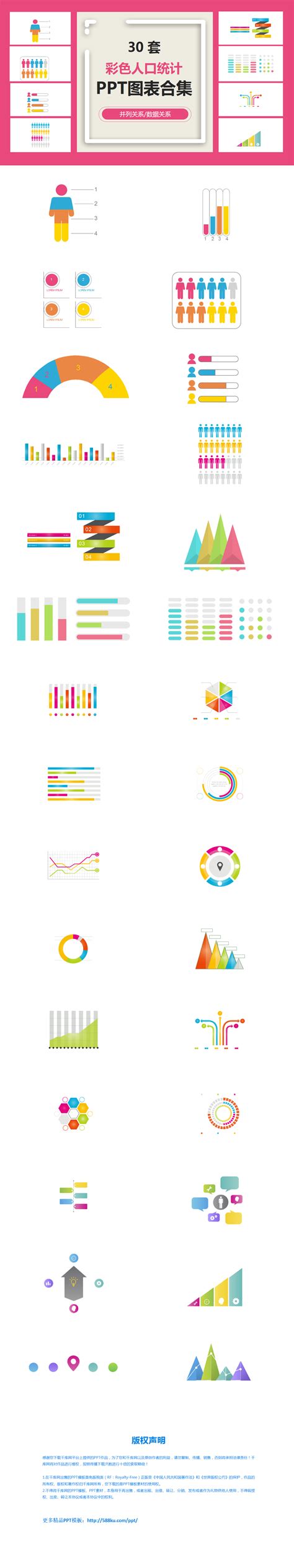 컬러 인구 통계 학적 Ppt 차트 수집 30 세트 무료 Ppt 템플릿 Lovepik