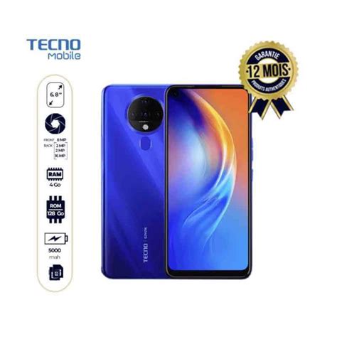 Tecno Spark 6 6 8 128go 4go 16mp 2mp 2mp 8mp 5000mah 12 Mois Garantie Glotelho Cameroun