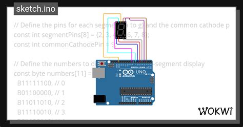 Seven Segment Code Copy Wokwi Esp32 Stm32 Arduino Simulator