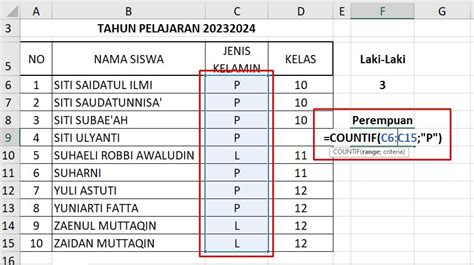 Cara Menghitung Data Sesuai Keriteria Tertentu Dengan Rumus Countif Di Microsoft Excel Aqmar