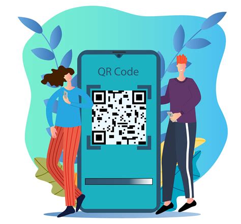 Flat Vector Illustration People Use Smartphones To Scan The QR Code Can Be Used For Banner