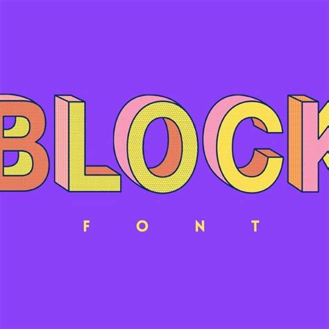 Block Font Block Fonts Modern Graphic Art Typography Design